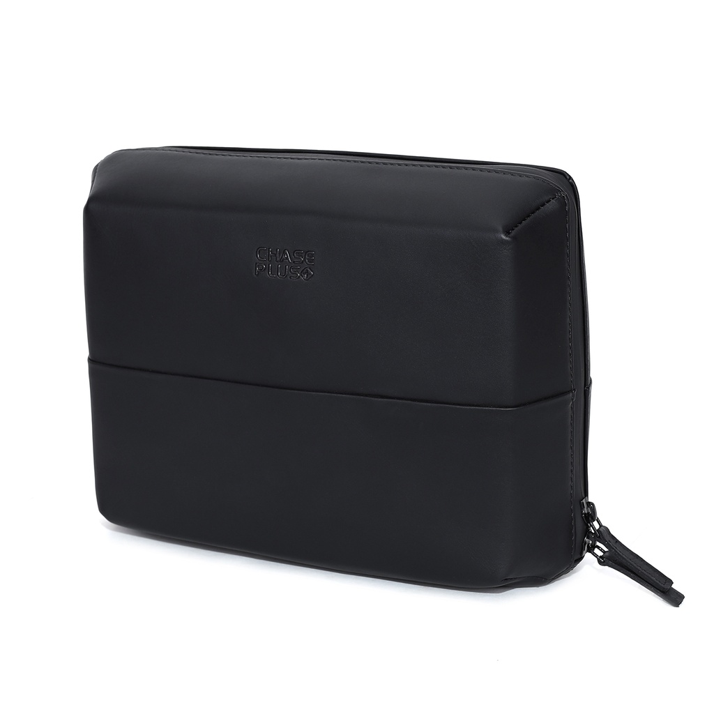Covet Black Genuine Leather Utility Pouch BRISTOL | CHASE PLUS